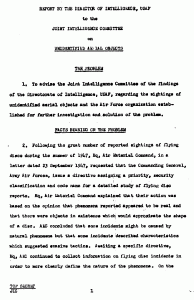 1949 Report to the Joint Intelligence Committee on Unidentified Aerial ...